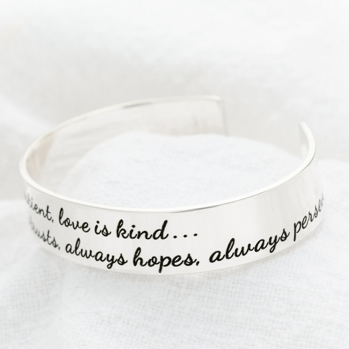 1 Corinthians 13 Sterling Silver Engraved Bracelet | Love is Patient ...