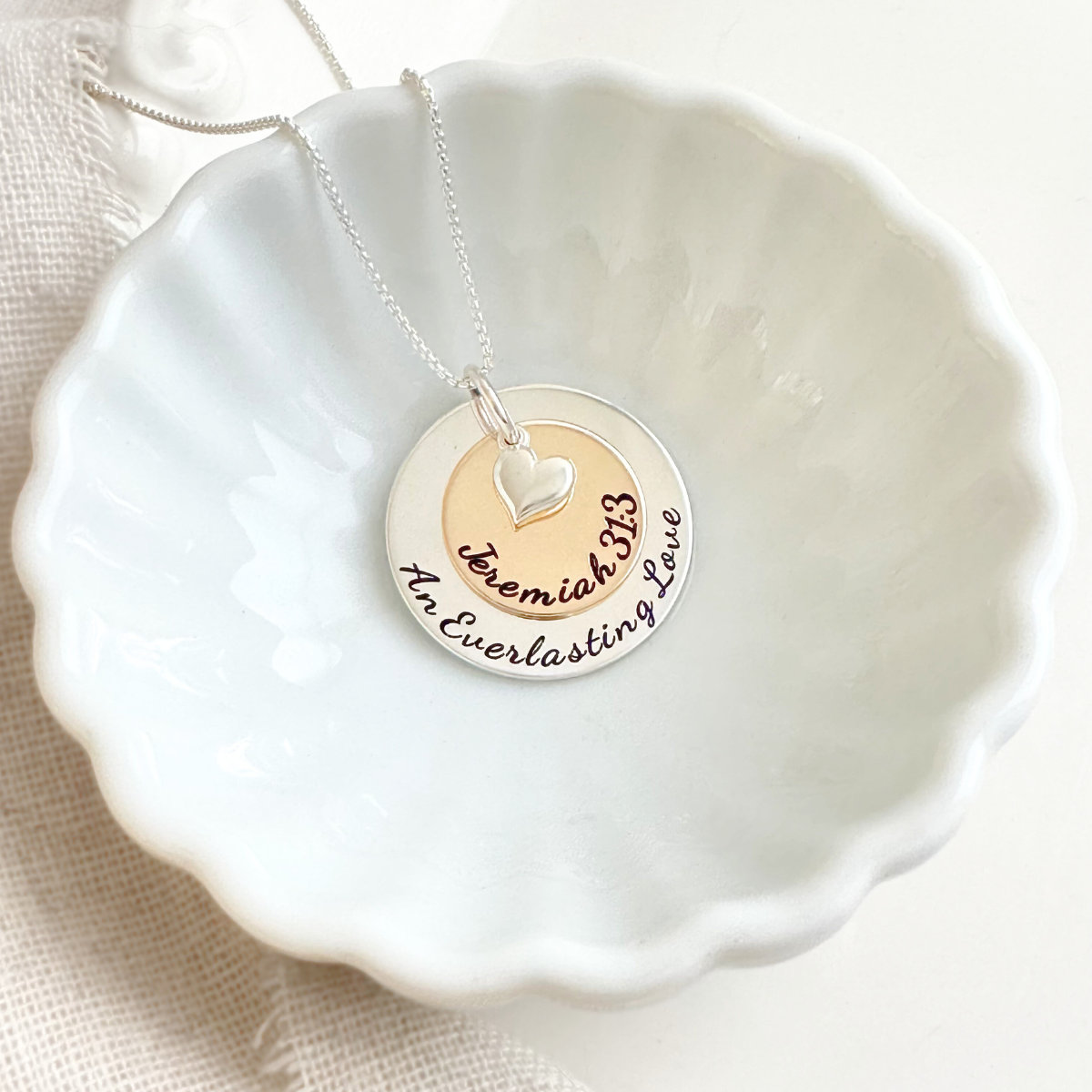 Custom Engraved Sterling Silver Necklace | Personalized Layered Pendan ...