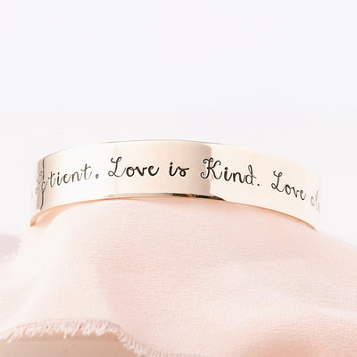 1 Corinthians 13 Gold Brass Cuff Bracelet | Made in the USA - Clothed ...