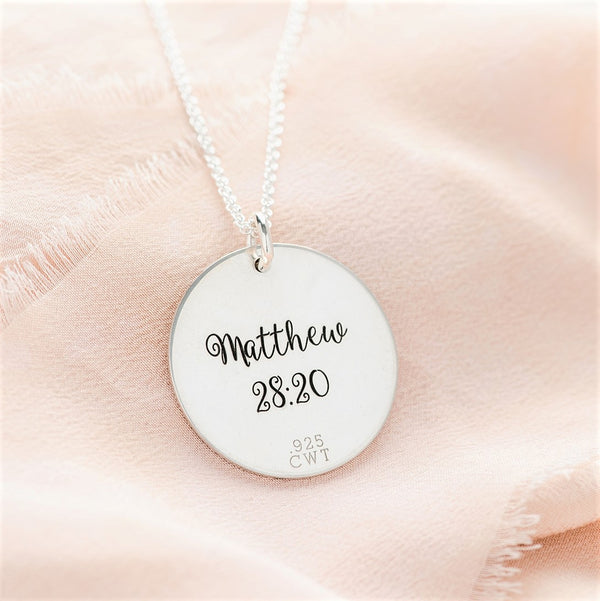 Sterling Silver I Am With You Always Pendant Necklace | Matthew 28:20 ...