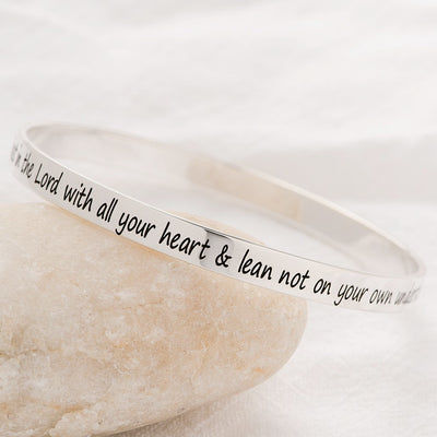 Sterling Silver Proverbs 3:5 Bangle Bracelet | Trust in the Lord ...