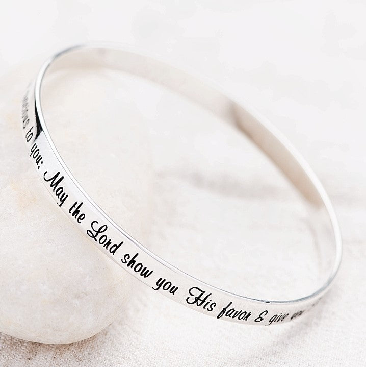 Numbers 6:24 Sterling Silver Bangle Bracelet | May the Lord Bless You ...