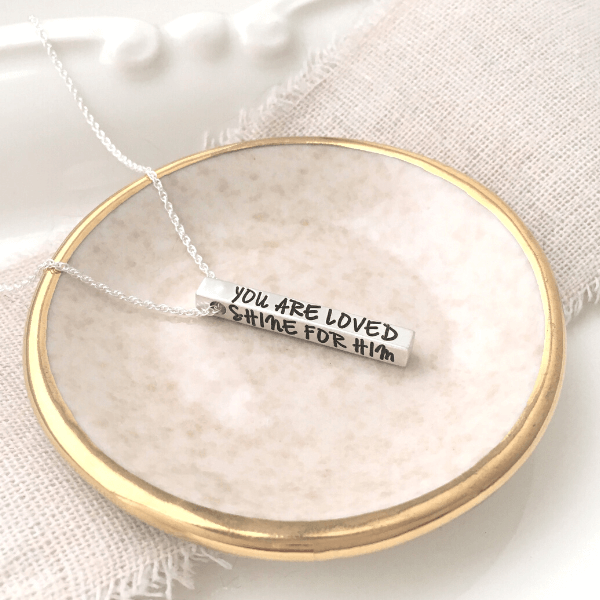 Custom Engraved Sterling Silver Pillar Pendant Necklace - Clothed with ...