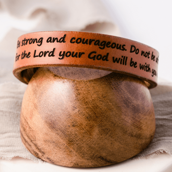 Genuine Leather Engraved Scripture Verse Bracelets | Choose Your Verse ...